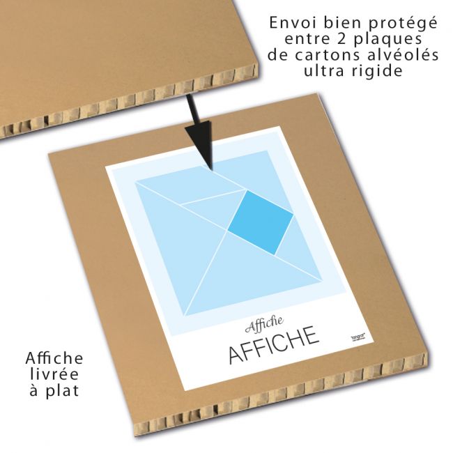 Affiche " LA LICORNE " The Unicorn - 50 x 40 cm - Rose - Tangraf